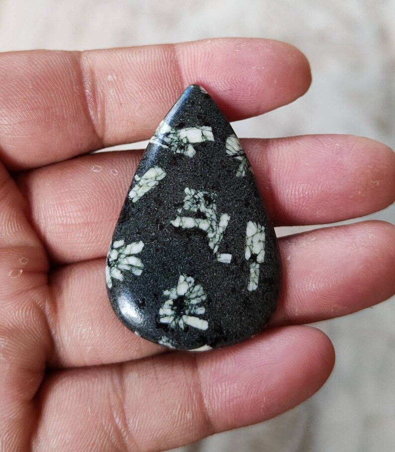 Craft Supplies & Tools Natural Chinese writing stone cabochon,45x29mm ...