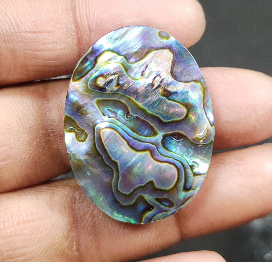 Natural Abalone Shell Cabochon,34x25mm,45cts, - Etsy