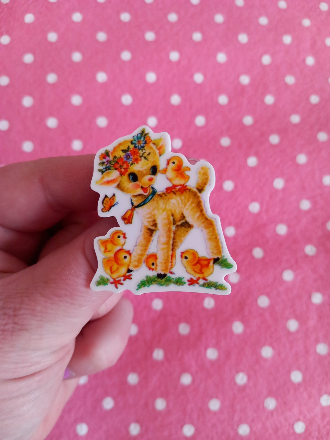 Vintage Kitsch Style Lamb Brooch - Etsy