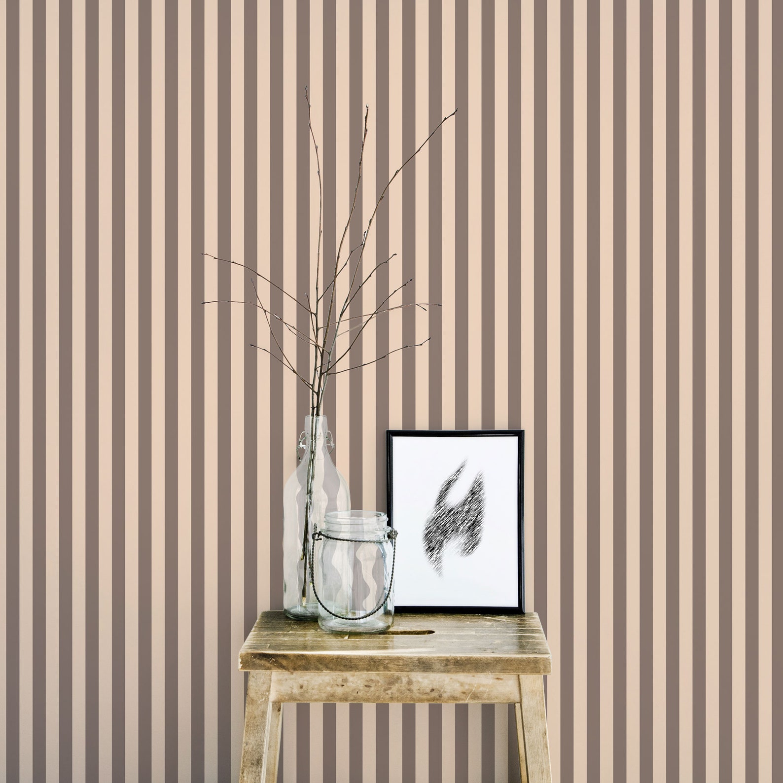 Tiny Stripe Wallpaper Removable Peel and Stick Wallpaper or - Etsy