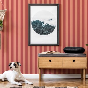 Red Striped Wallpaper | Removable Peel and Stick Wallpaper or Unpasted ...