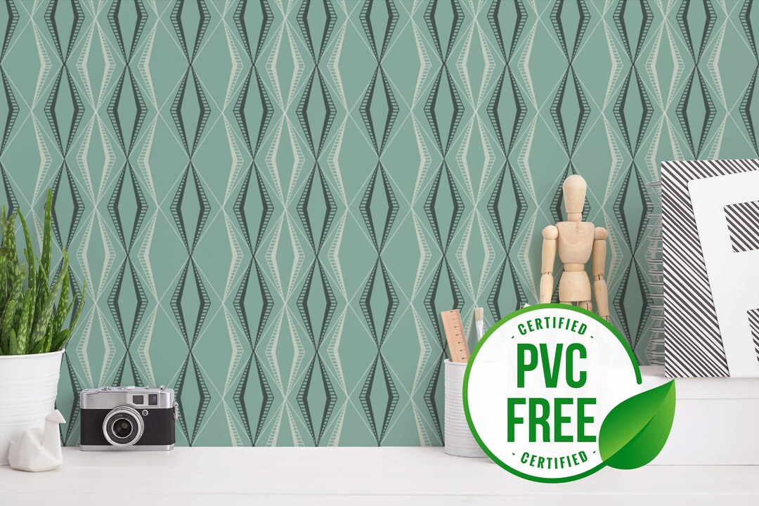 70s Retro Self-adhesive Wallpaper Geometric Peel and Stick Wallpaper or ...