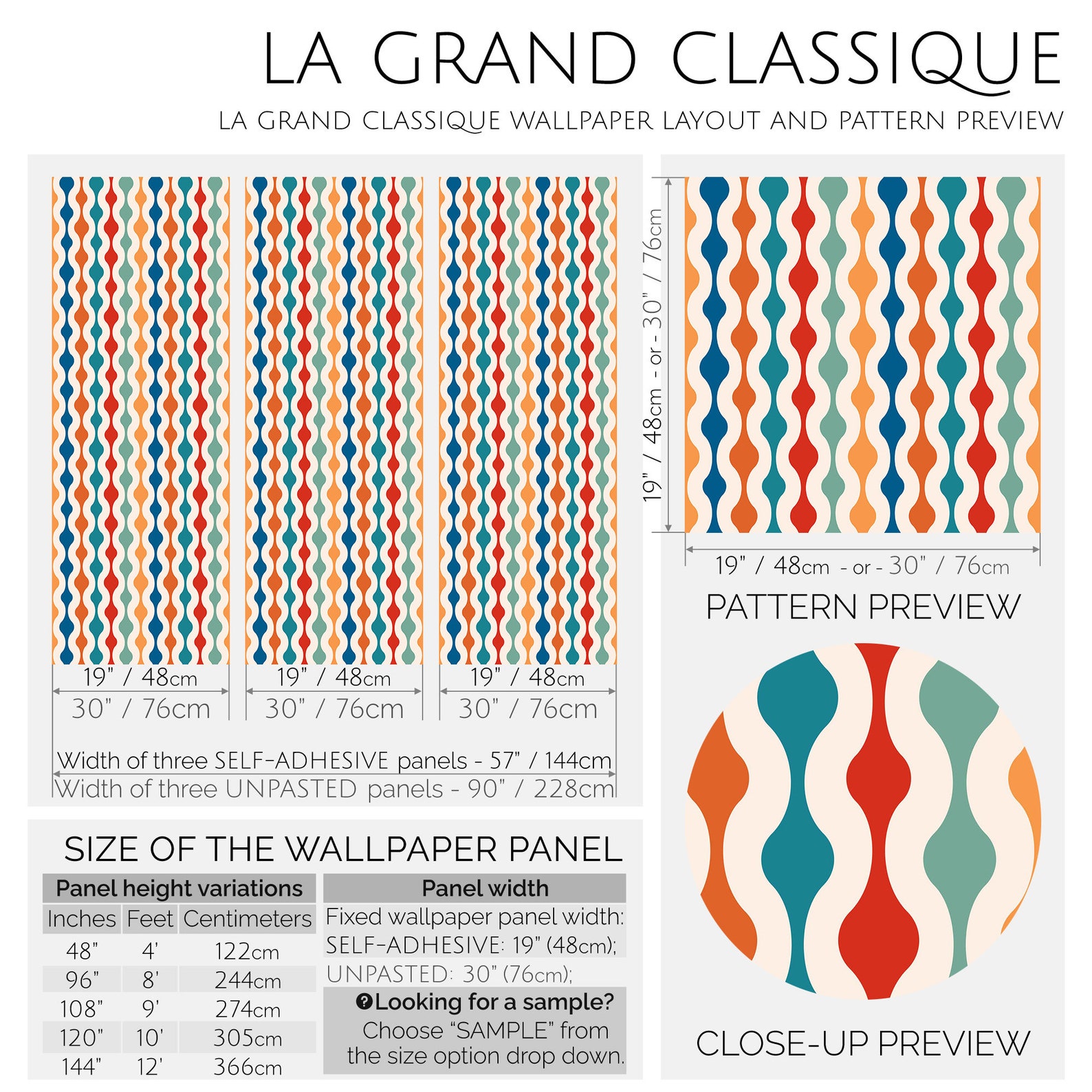 Colorful Retro Peel and Stick Wallpaper Retro Removable Self-adhesive ...