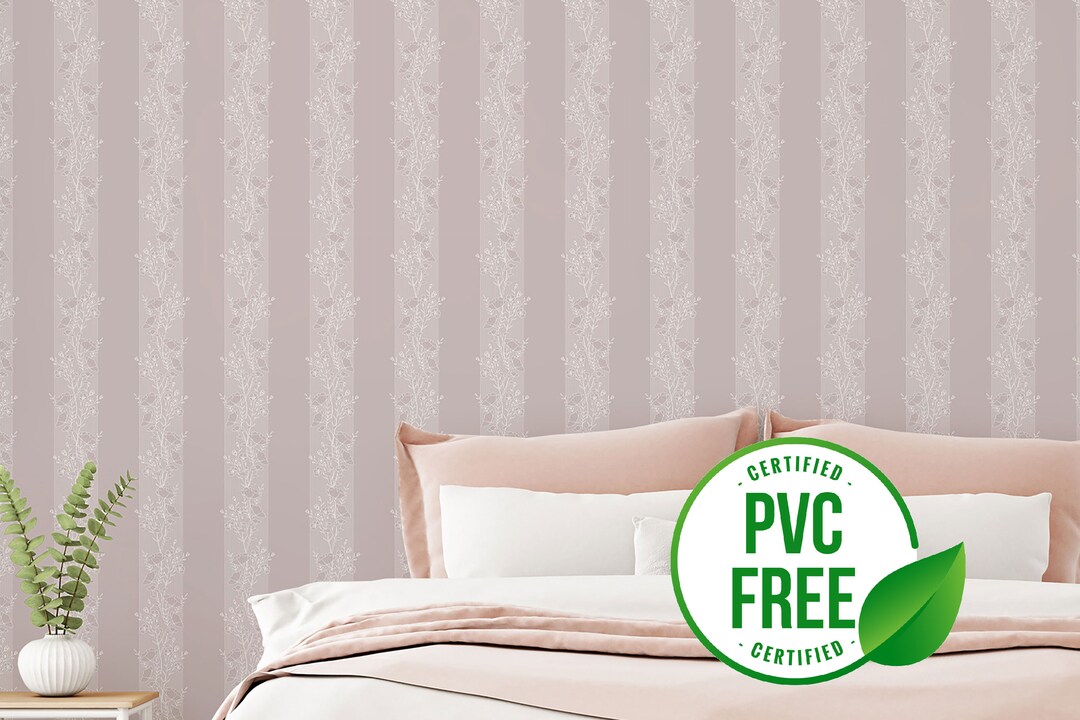 Pink Striped Wallpaper Removable Peel and Stick Wallpaper or Unpasted ...