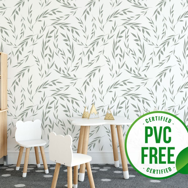 Neutral Leaf Wallpaper - Etsy