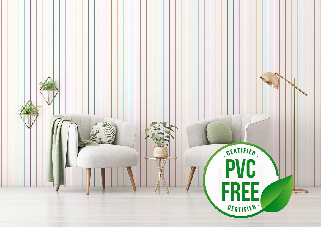 Rainbow Stripe Wallpaper | Removable Peel and Stick Wallpaper or ...