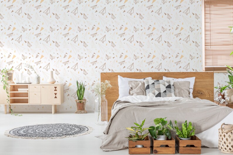 Paper Plane Wallpaper Removable Peel and Stick Wallpaper or - Etsy