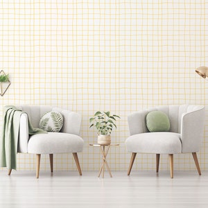 Yellow Aesthetic Grid Self-adhesive Wallpaper Geometric - Etsy