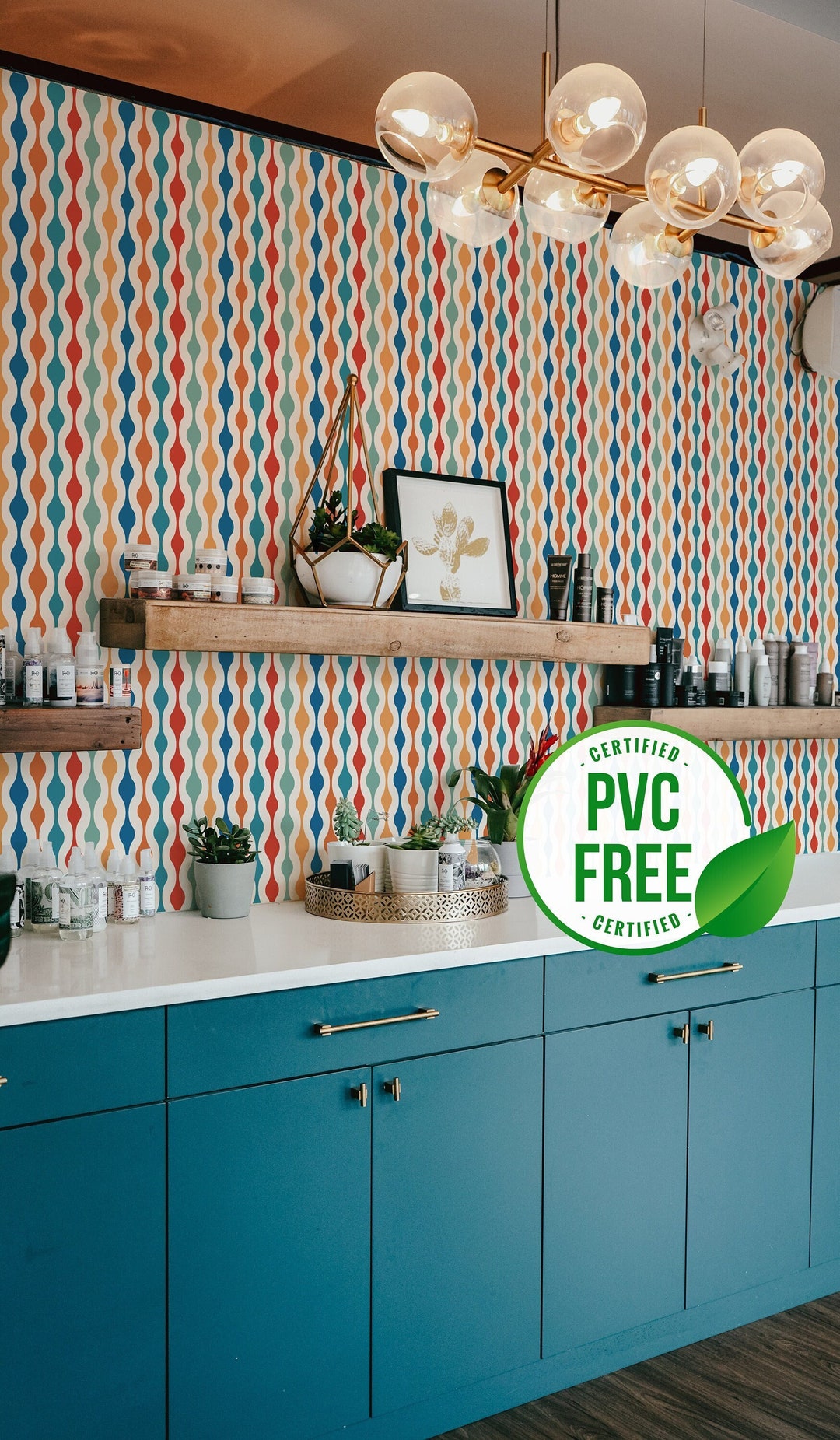 Colorful Retro Peel and Stick Wallpaper Retro Removable Self-adhesive ...