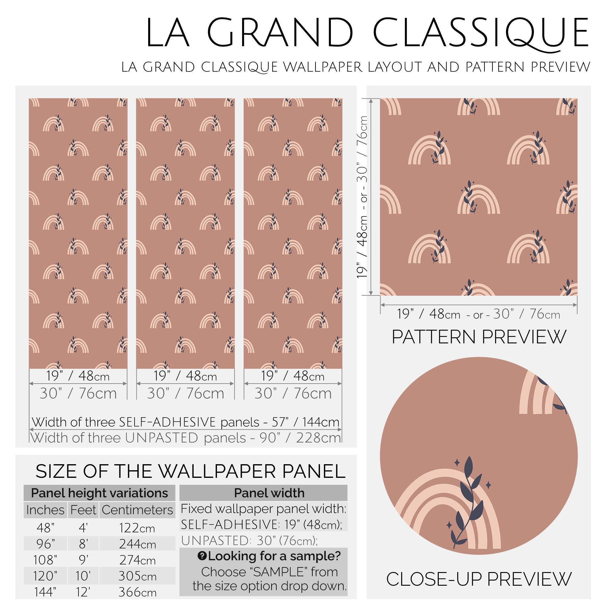 Boho Rainbow Wallpaper Removable Peel and Stick Wallpaper or | Etsy