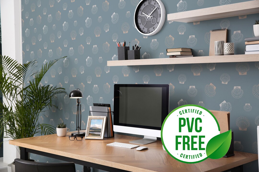 Blue Seashells Wallpaper Removable Peel and Stick Wallpaper or Unpasted ...