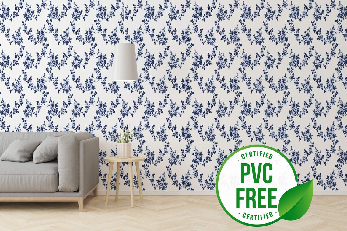 Blue Farmhouse Wallpaper Removable Peel and Stick Wallpaper - Etsy