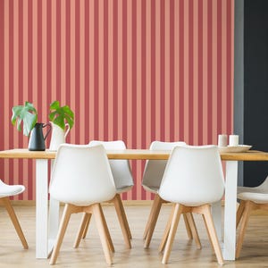 Red Striped Wallpaper | Removable Peel and Stick Wallpaper or Unpasted ...