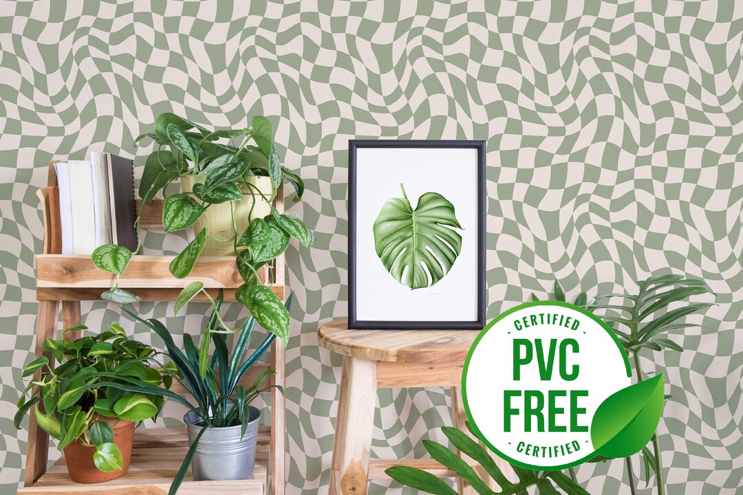Sage Green Funky Wallpaper Removable Peel and Stick Wallpaper or ...