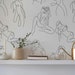 Body Line Art Self-adhesive Wallpaper Female Body Line Art Removable ...