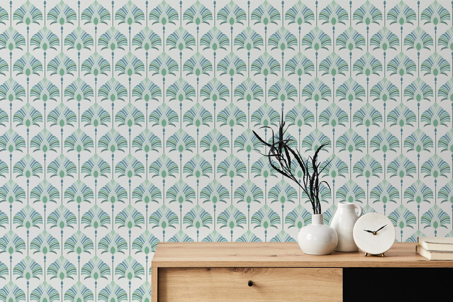 Turquoise Victorian Wallpaper | Removable Peel and Stick Wallpaper or ...