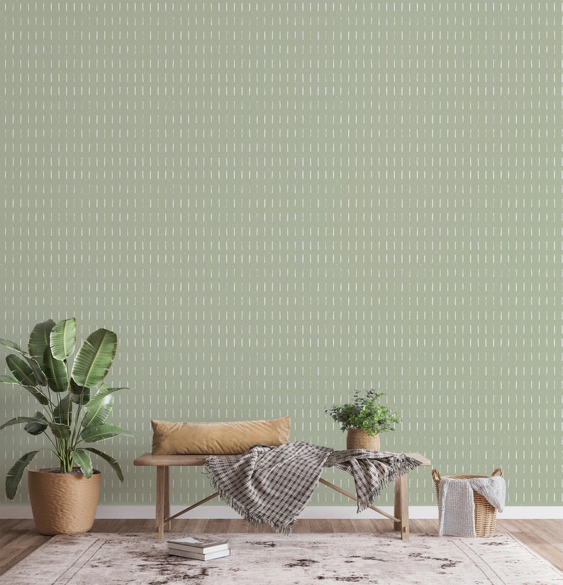 Sage Green Peel And Stick Wallpaper