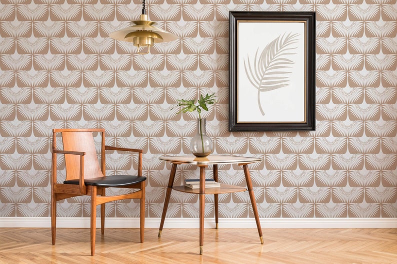 Beige Swan Wallpaper Removable Peel and Stick Wallpaper or | Etsy