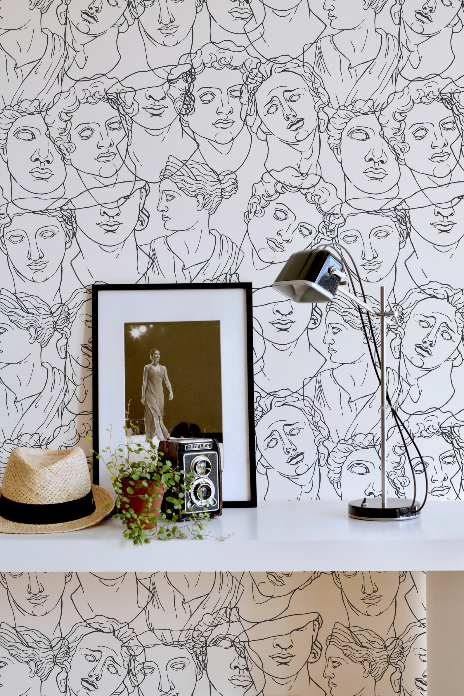 Black Greek Statue Wallpaper Removable Peel and Stick Wallpaper or ...