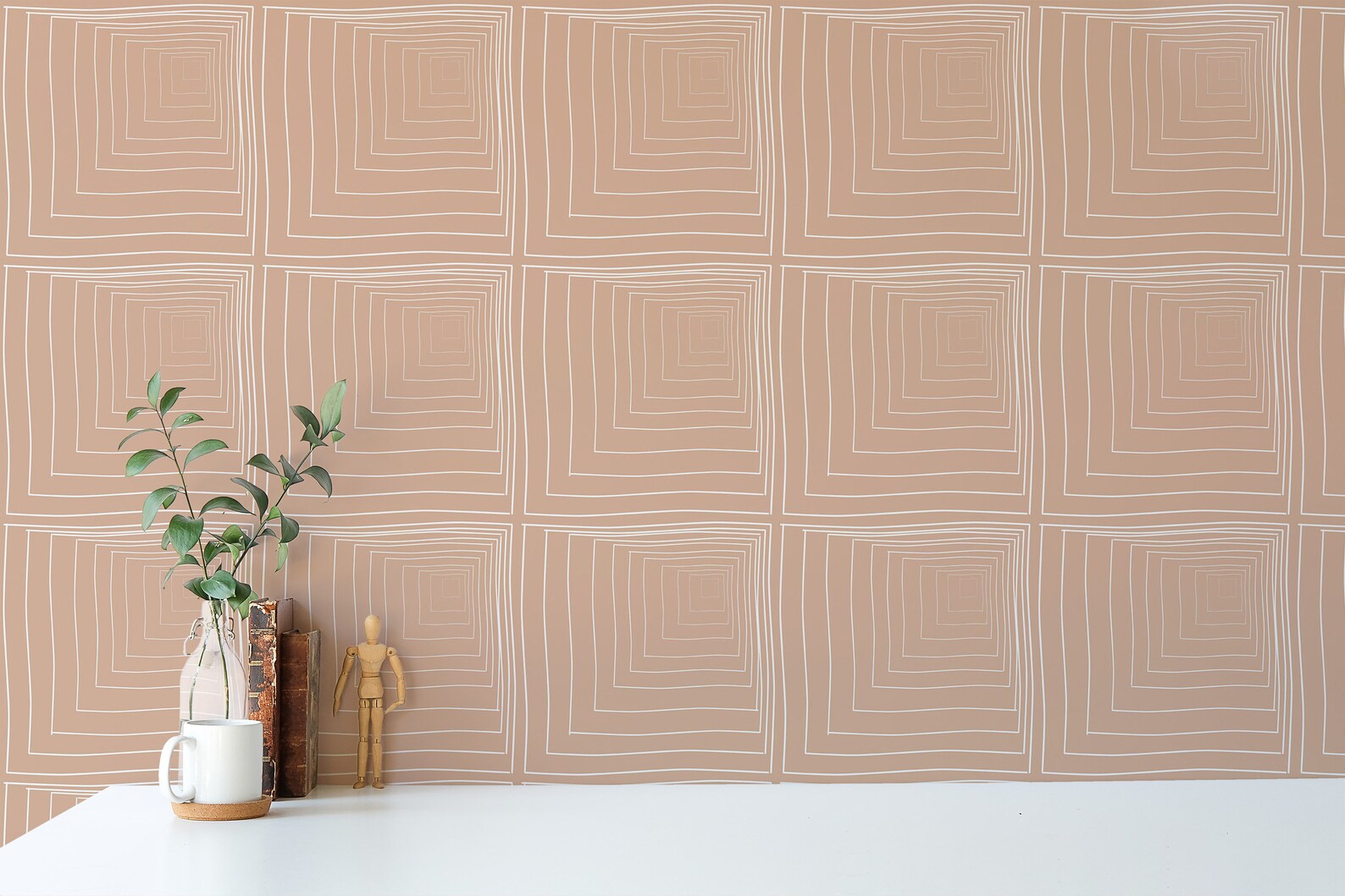 Beige Tile Wallpaper Removable Peel and Stick Wallpaper or - Etsy