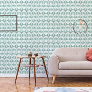 Turquoise Victorian Wallpaper Removable Peel and Stick Wallpaper or ...