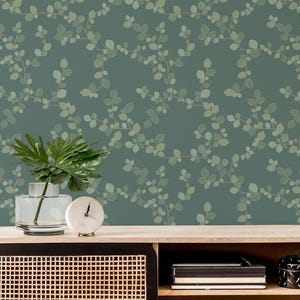 Green Seamless Tree Wallpaper Removable Peel and Stick Wallpaper or ...