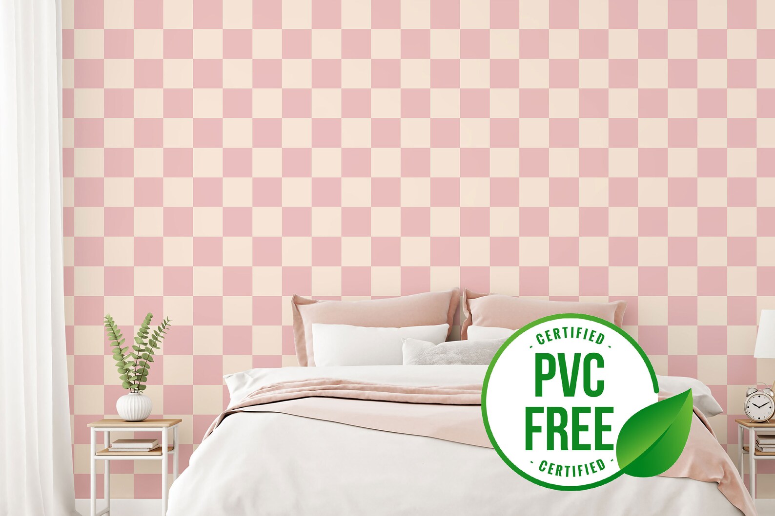 Baby Pink Check Wallpaper Removable Peel and Stick Wallpaper - Etsy