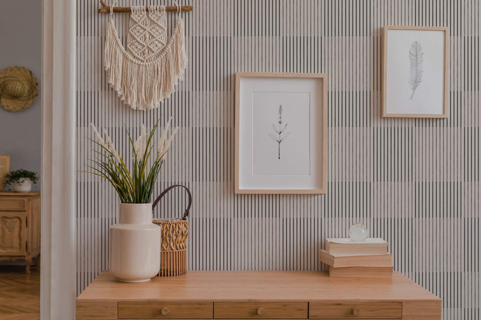 Striped Check Self-adhesive Wallpaper Removable Peel and | Etsy