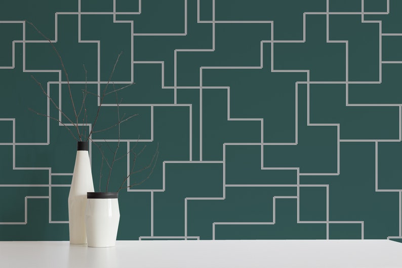 Emerald Green Labyrinth Wallpaper Removable Peel and Stick - Etsy