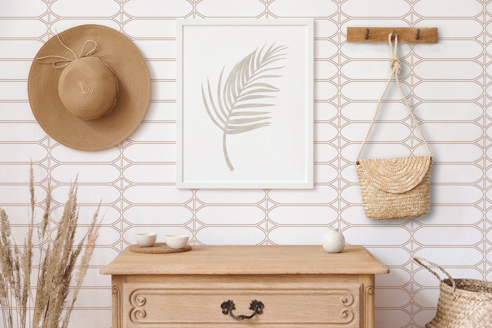 Beige Candice Wallpaper Removable Peel and Stick Wallpaper or Unpasted ...