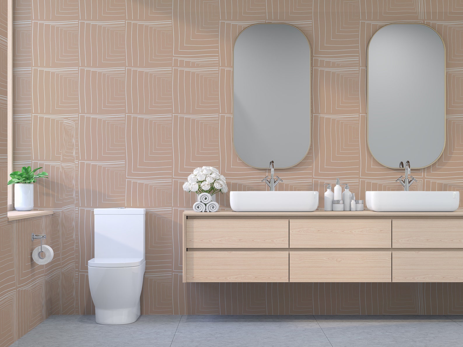 Beige Tile Wallpaper Removable Peel and Stick Wallpaper or - Etsy