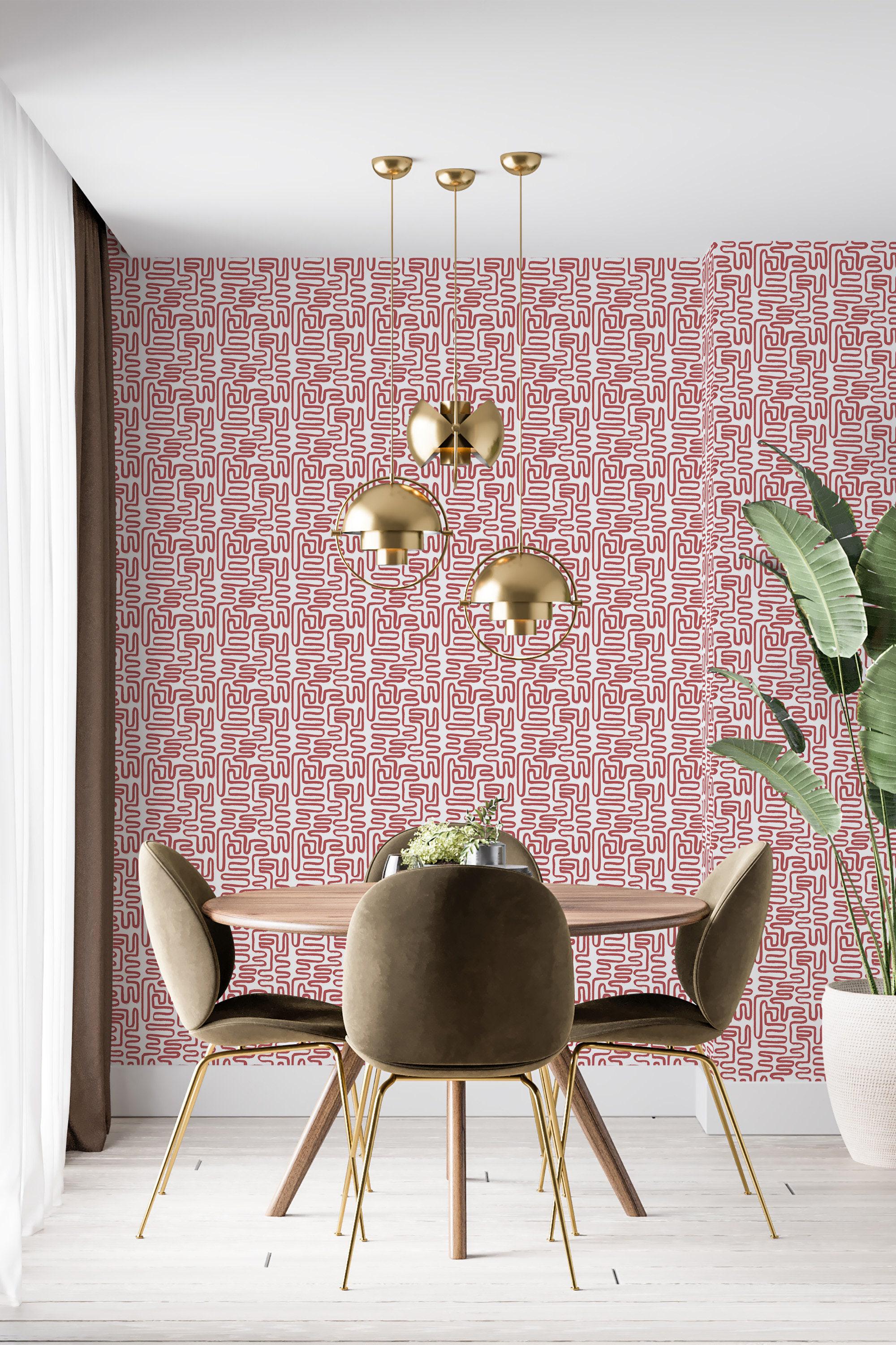 Red Brush Stroke Wallpaper | Removable Peel and Stick Wallpaper or ...