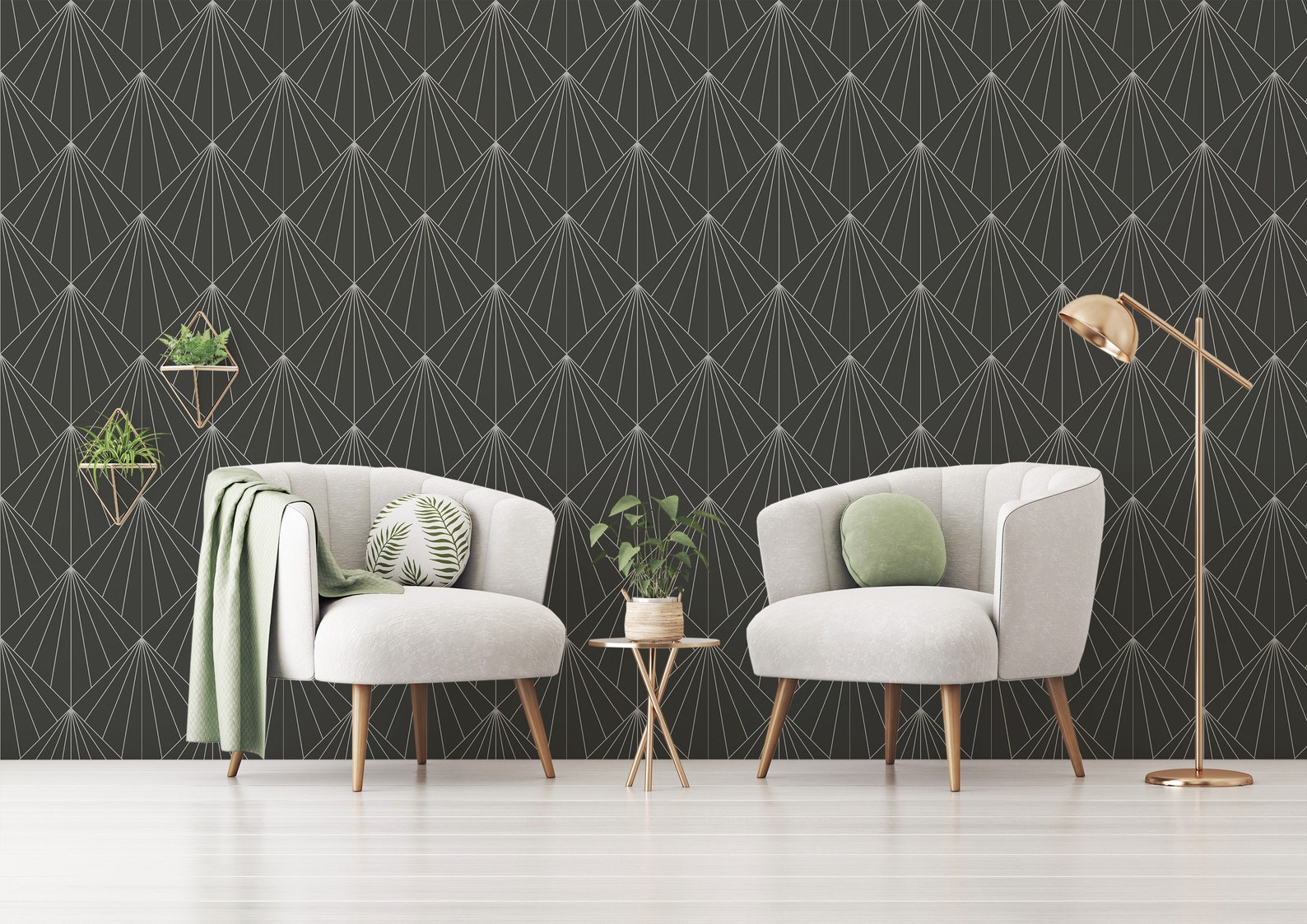 Black Art Deco Sun Rays Wallpaper Removable Peel and Stick - Etsy