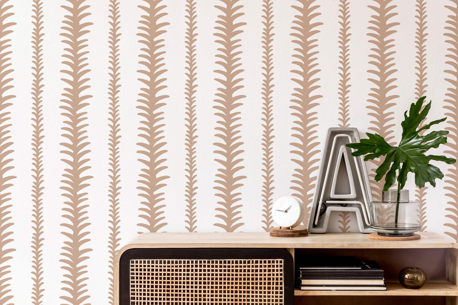 Brown Striped Wallpaper Removable Peel and Stick Wallpaper - Etsy
