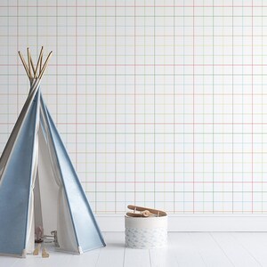 Colorful Minimal Grid Wallpaper | Removable Peel and Stick Wallpaper or ...