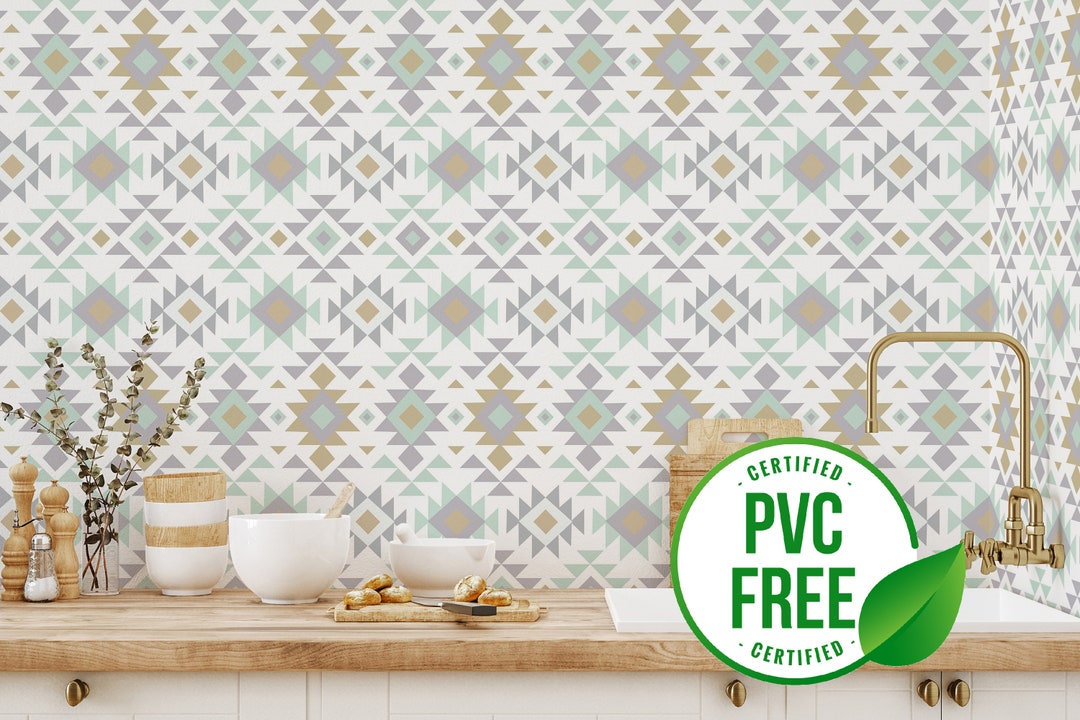 Pastel Aztec Wallpaper Removable Peel and Stick Wallpaper or Unpasted ...