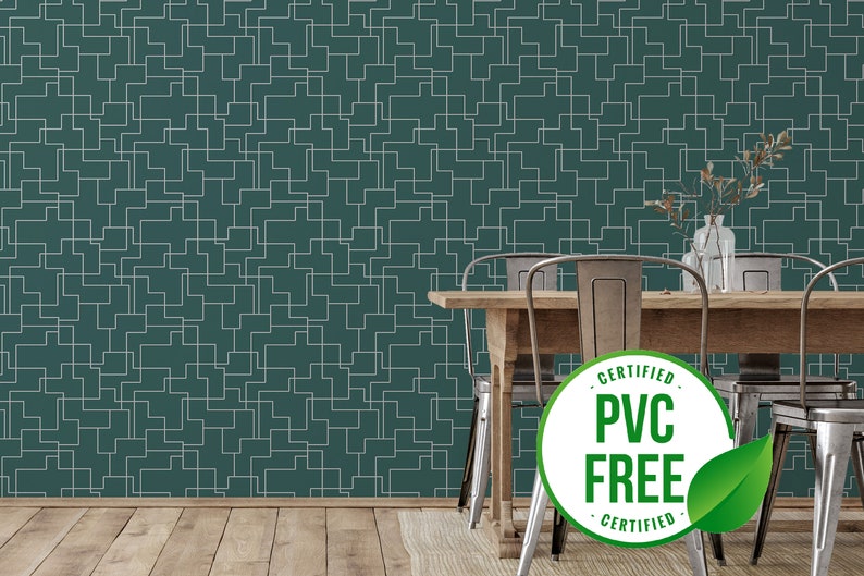 Emerald Green Labyrinth Wallpaper Removable Peel and Stick - Etsy
