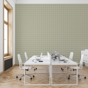 Sage Green Grid Wallpaper Removable Peel and Stick Wallpaper or ...