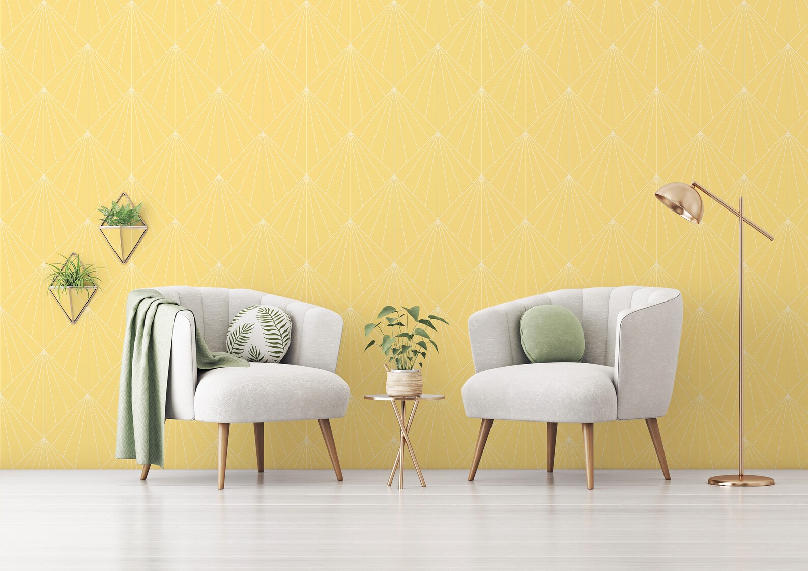 Yellow Art Deco Sun Rays Wallpaper Removable Peel and Stick - Etsy