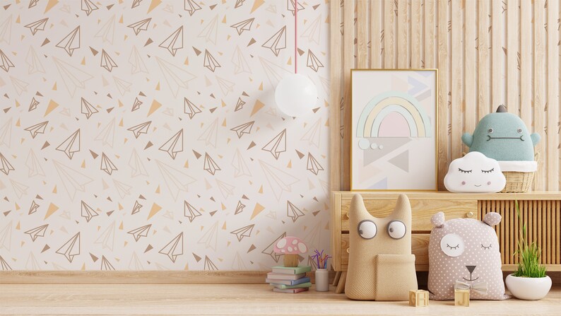 Paper Plane Wallpaper Removable Peel and Stick Wallpaper or - Etsy