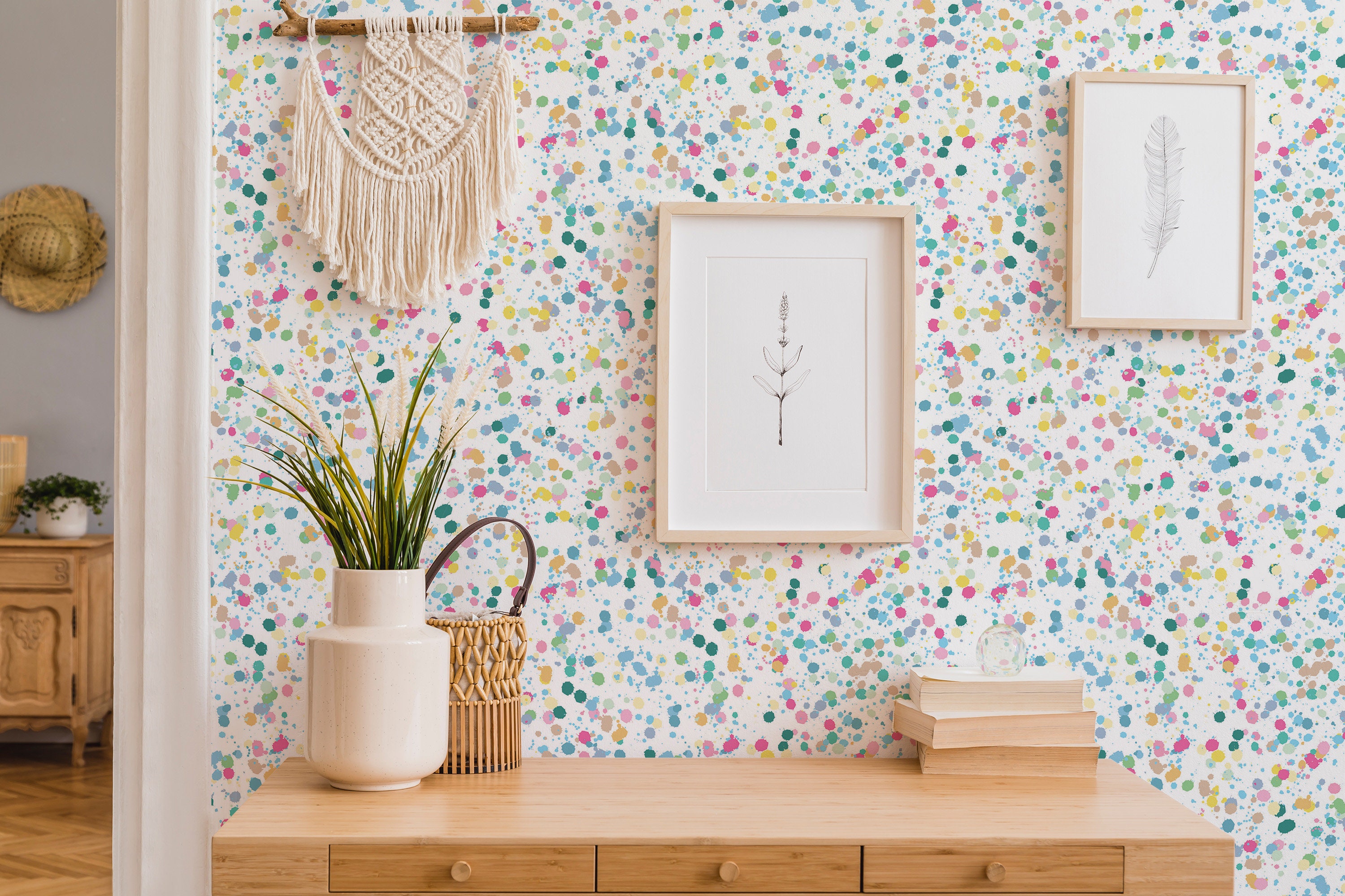 Colorful Ink Splatter Wallpaper Removable Peel and Stick - Etsy