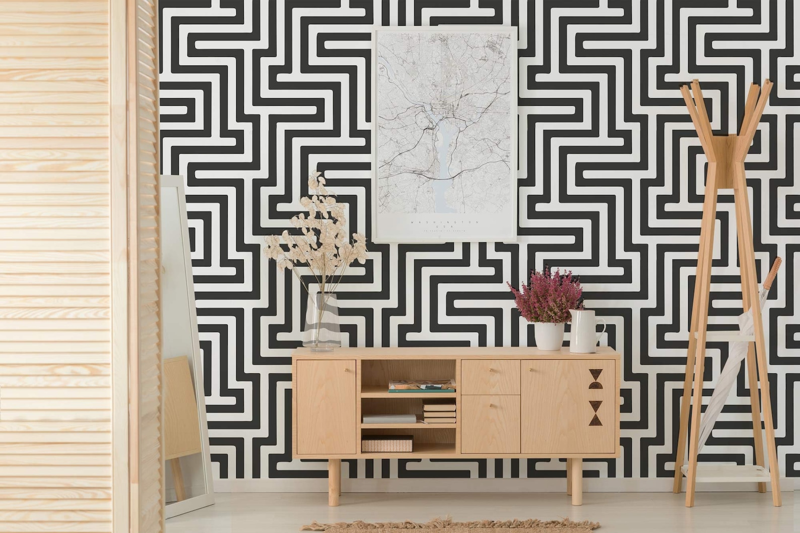 Geometric Wallpaper Bold Removable Peel and Stick Wallpaper - Etsy