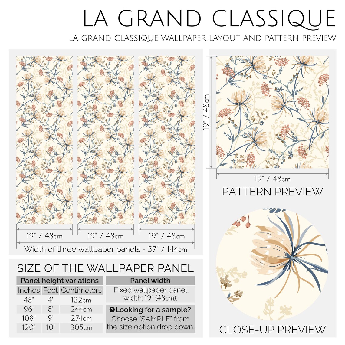 Vintage Floral Self-adhesive Wallpaper Plants Removable Peel | Etsy