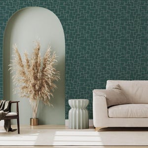 Emerald Green Labyrinth Wallpaper | Removable Peel and Stick Wallpaper ...
