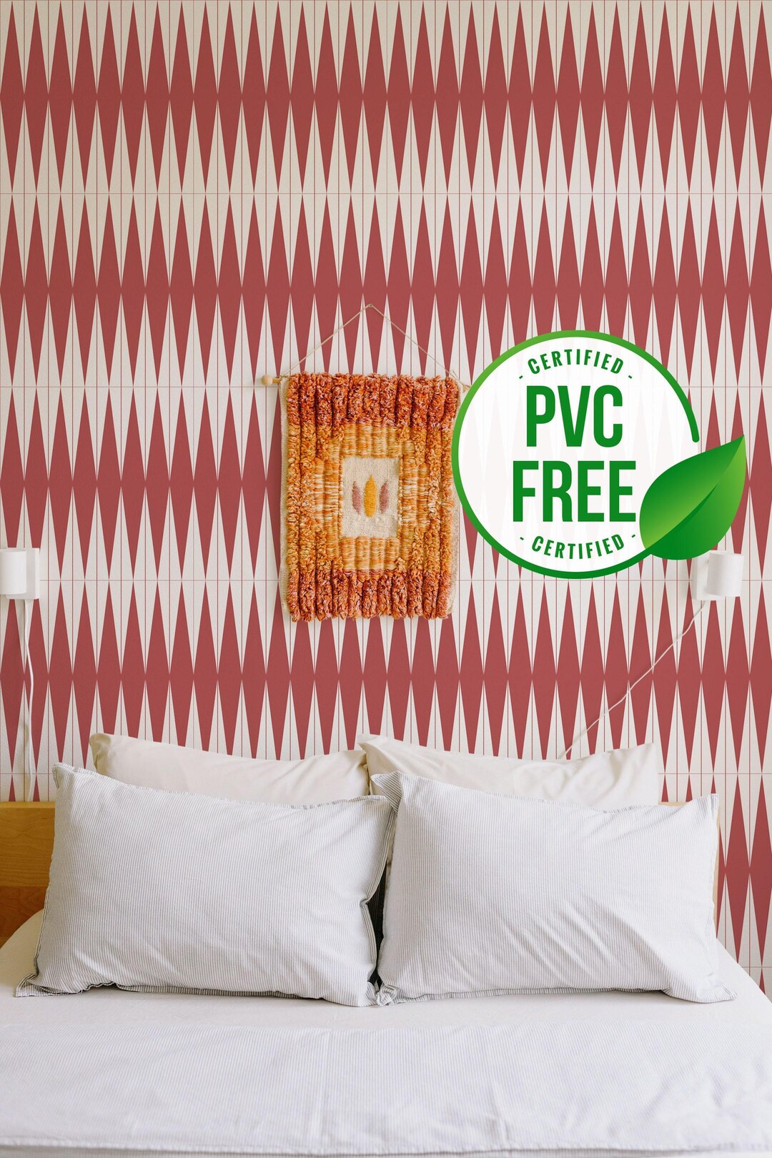Red Geometric Wallpaper | Removable Peel and Stick Wallpaper or ...