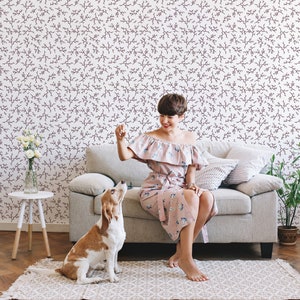 Burgundy Stick Wallpaper Removable Peel and Stick Wallpaper or Unpasted ...