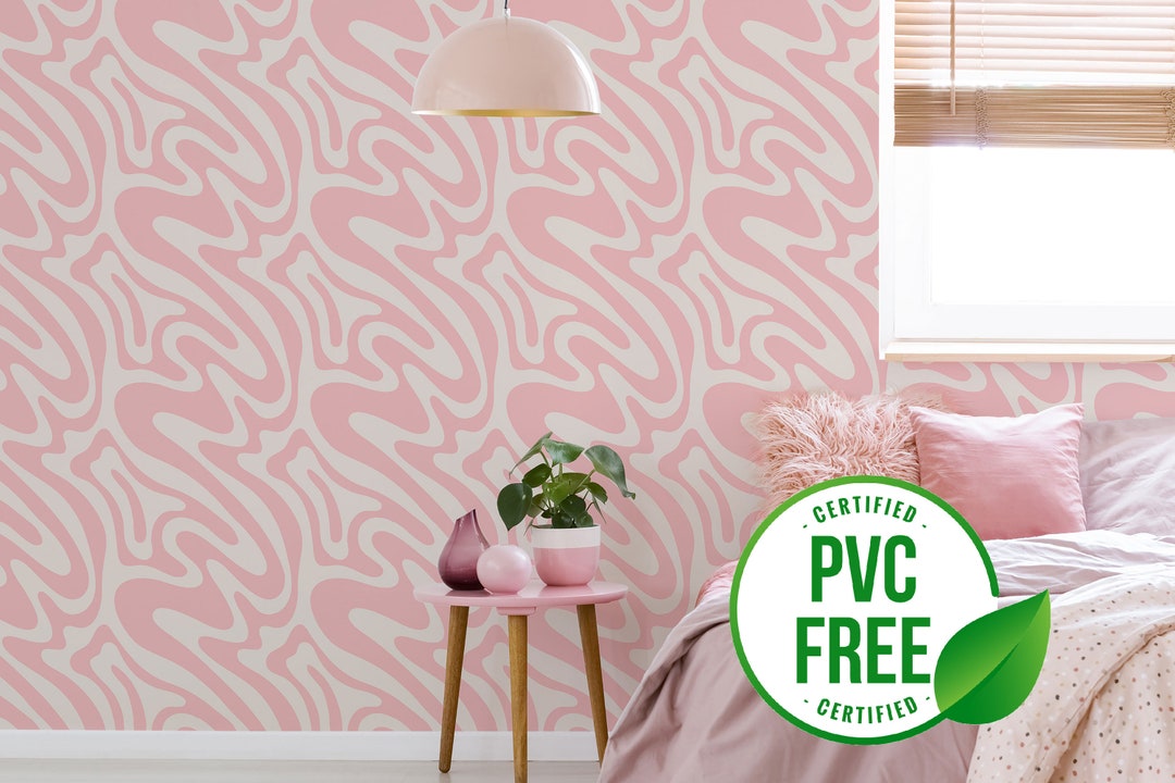 Pink Fun Wave Wallpaper Removable Peel and Stick Wallpaper or Unpasted ...