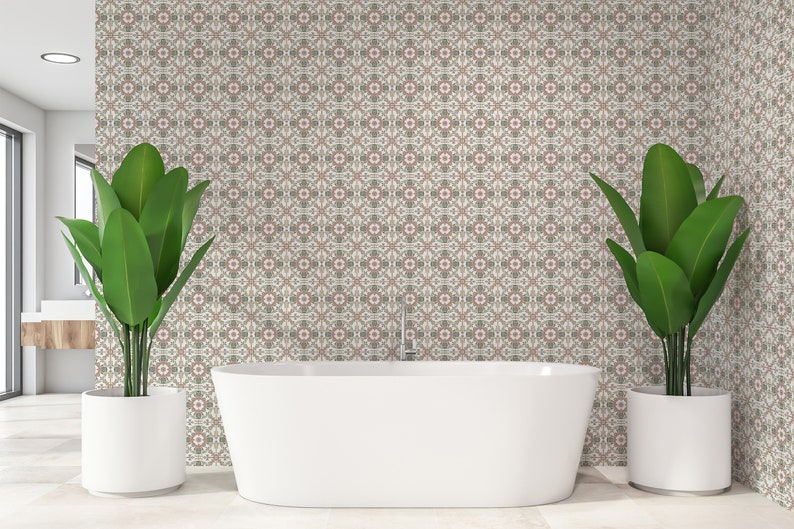 Beige Tile Wallpaper Removable Peel and Stick Wallpaper or - Etsy