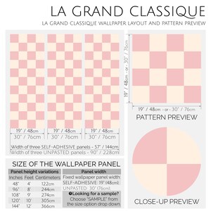 Baby Pink Check Wallpaper Removable Peel and Stick Wallpaper or ...