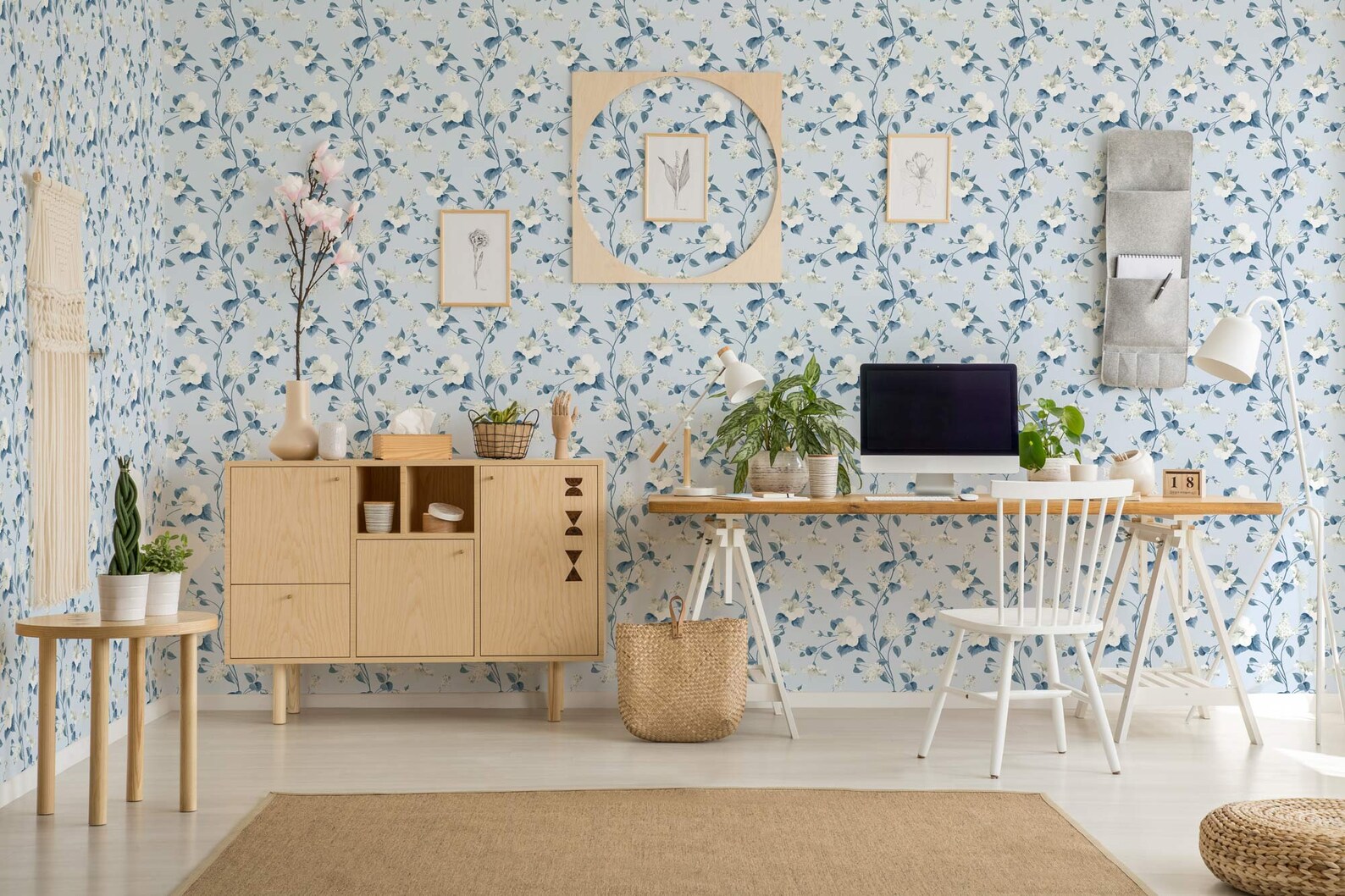 Floral Self-adhesive Wallpaper Plant Removable Peel and - Etsy